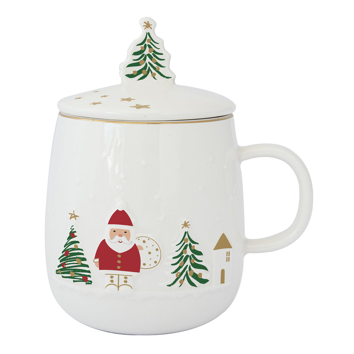 Cana din portelan cu infuzor, 450 ml, Let it Snow - Cookshop Specials