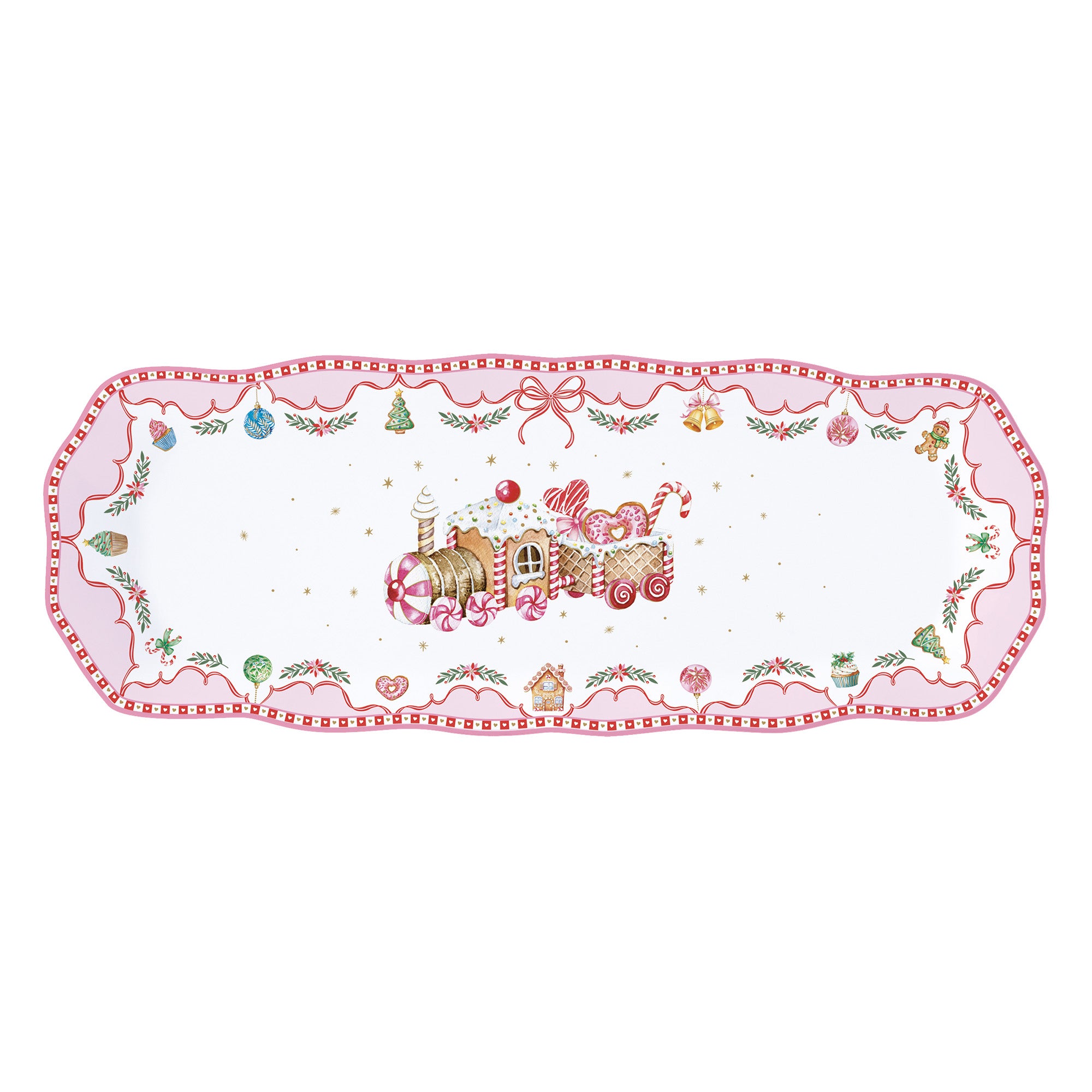Platou din portelan, 37x14 cm, Sweet Christmas - Cookshop Specials