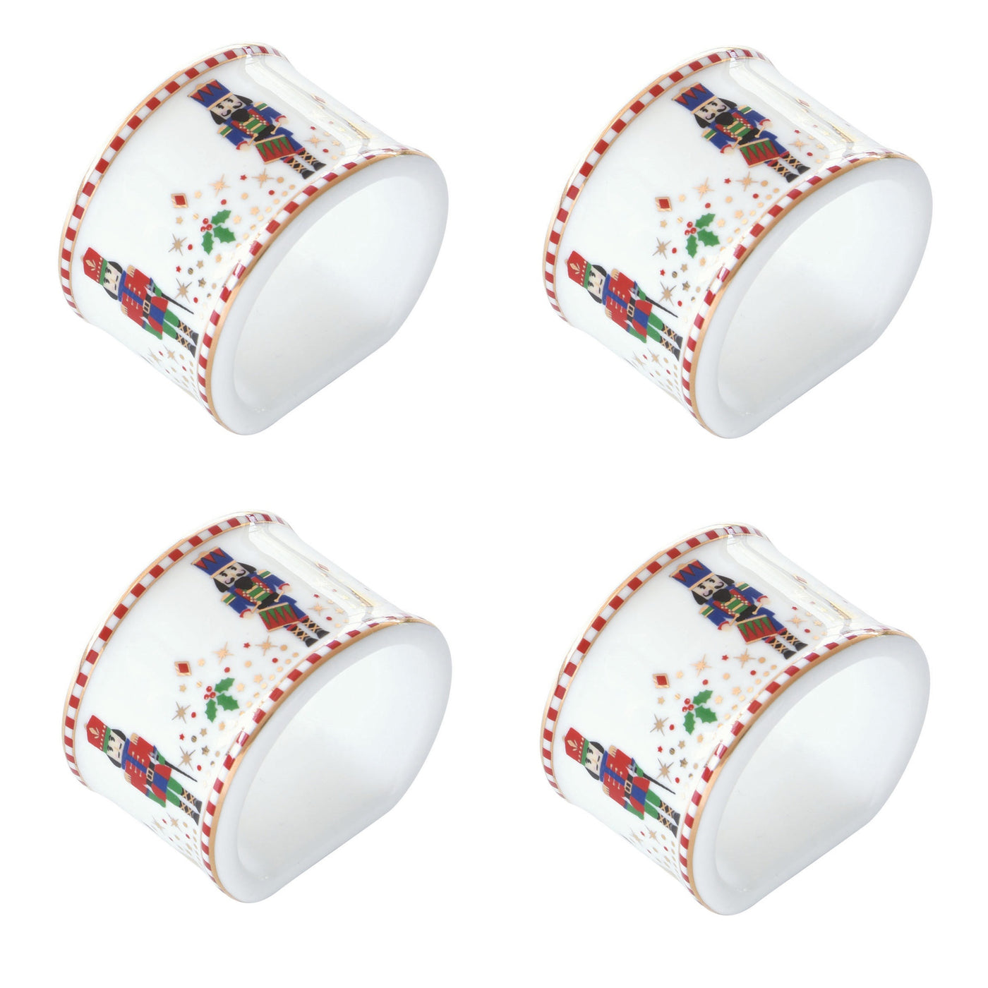 Set 4 inele pentru servet din portelan, 4.5 cm, Nutcracker - Cookshop ...
